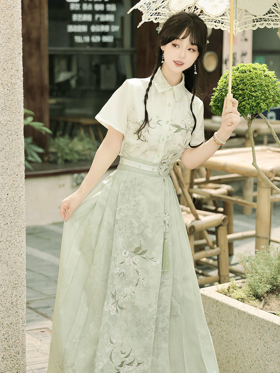 Green embroidered Hanfu 丨 寻夏【2-Piece Set RF9208】 – RainbowFlower